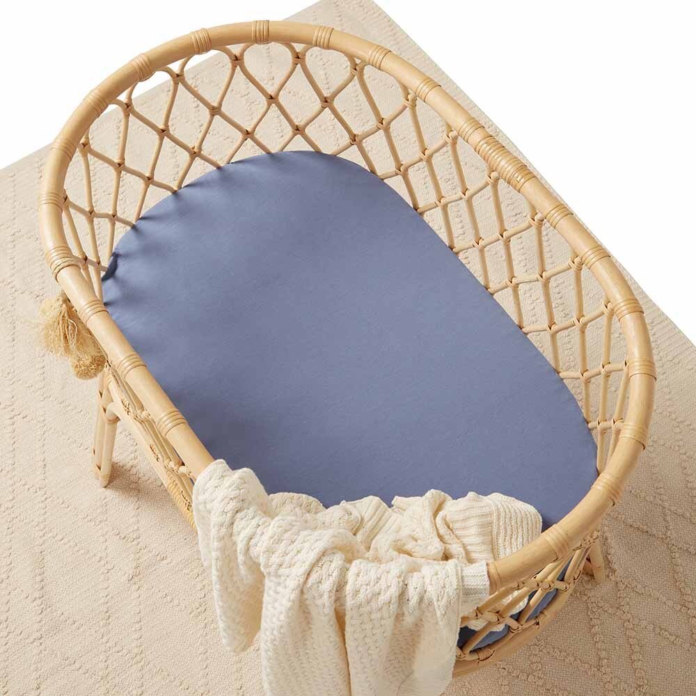 Reign Blue Organic Bassinet Sheet & Change Pad Cover | Snuggle Hunny